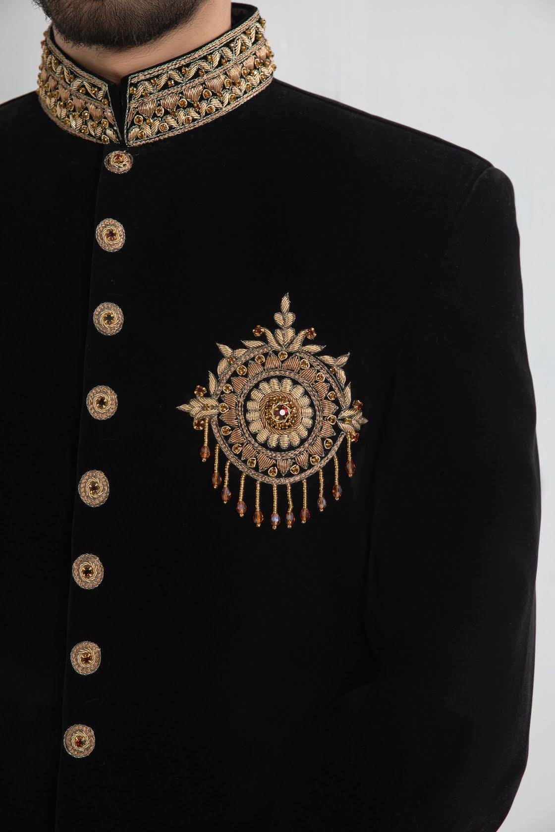 Black Velvet Sherwani Jacket – Sherwanisale.com